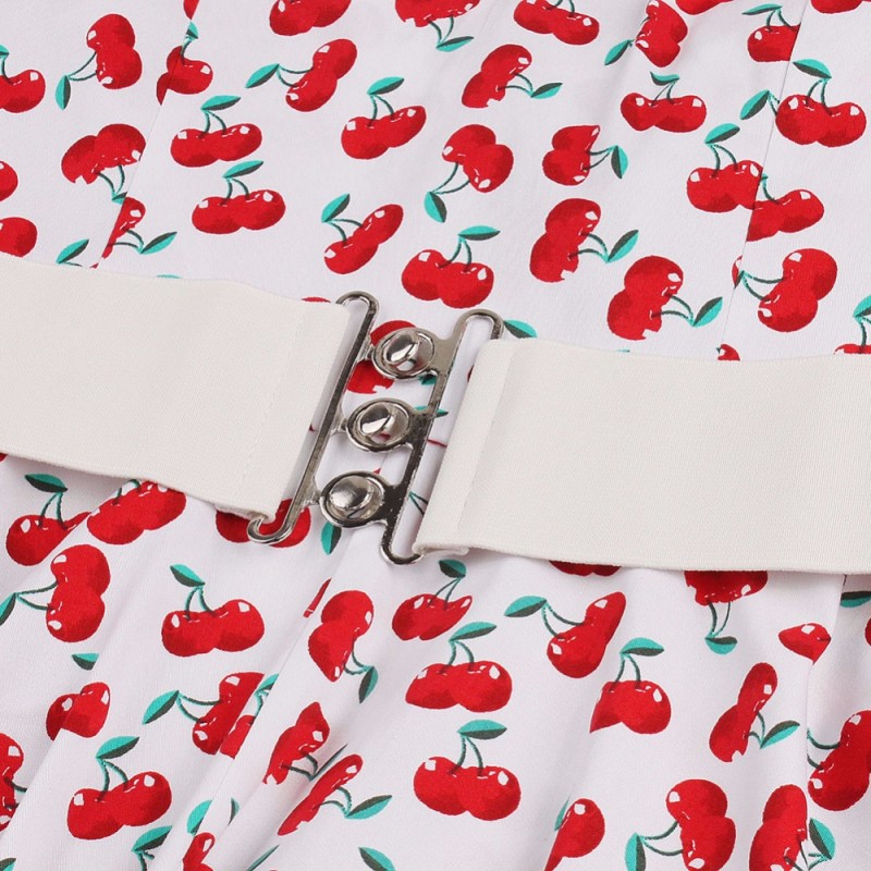 Robe Retro Dos Nu Motif Cerises
